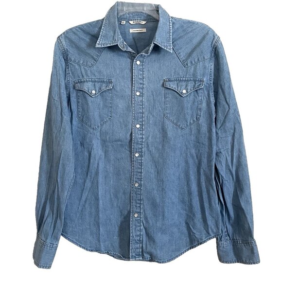 Suitsupply | Shirts | Suitsupply Western Denim Snap Front Shirt Mens ...